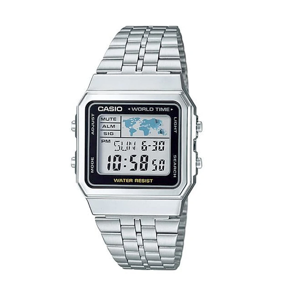 Casio A500WA-1D Watch World Time Silver – Locality Store