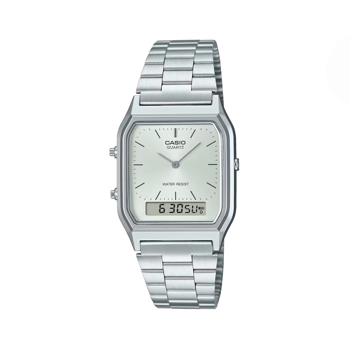 Casio Duo AQ230A-7A Silver Stainless Steel Dual Time Watch – Locality Store